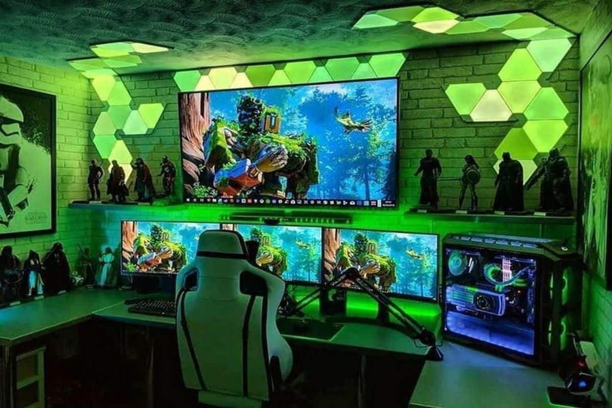 Green Gaming Room Ideas and Design: GREENMODE